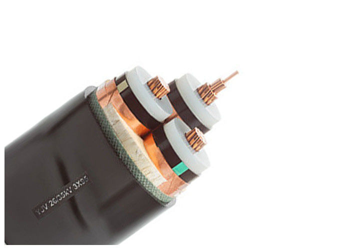 Three Core Screened High Voltage Cable Insulation Xlpe 99.99% Copper 26 / 35kv