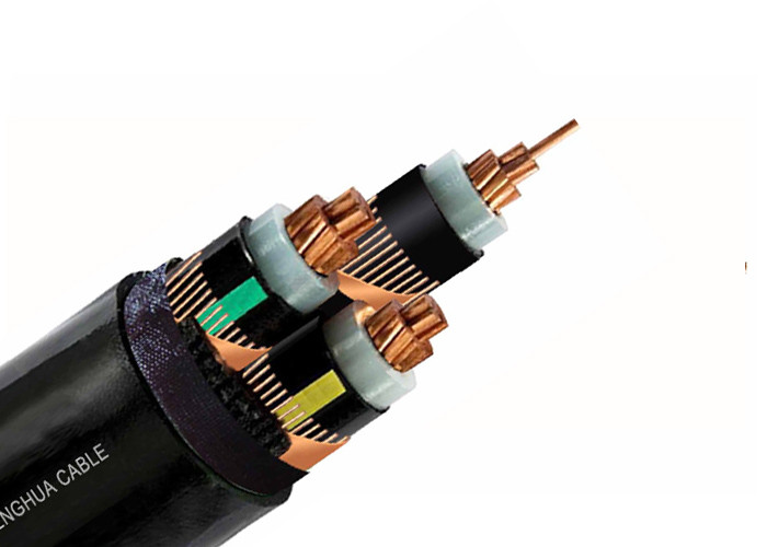 3 Core Power MV Flame Retardant Low Smoke Cables XLPE Insulated 90℃ Max ...